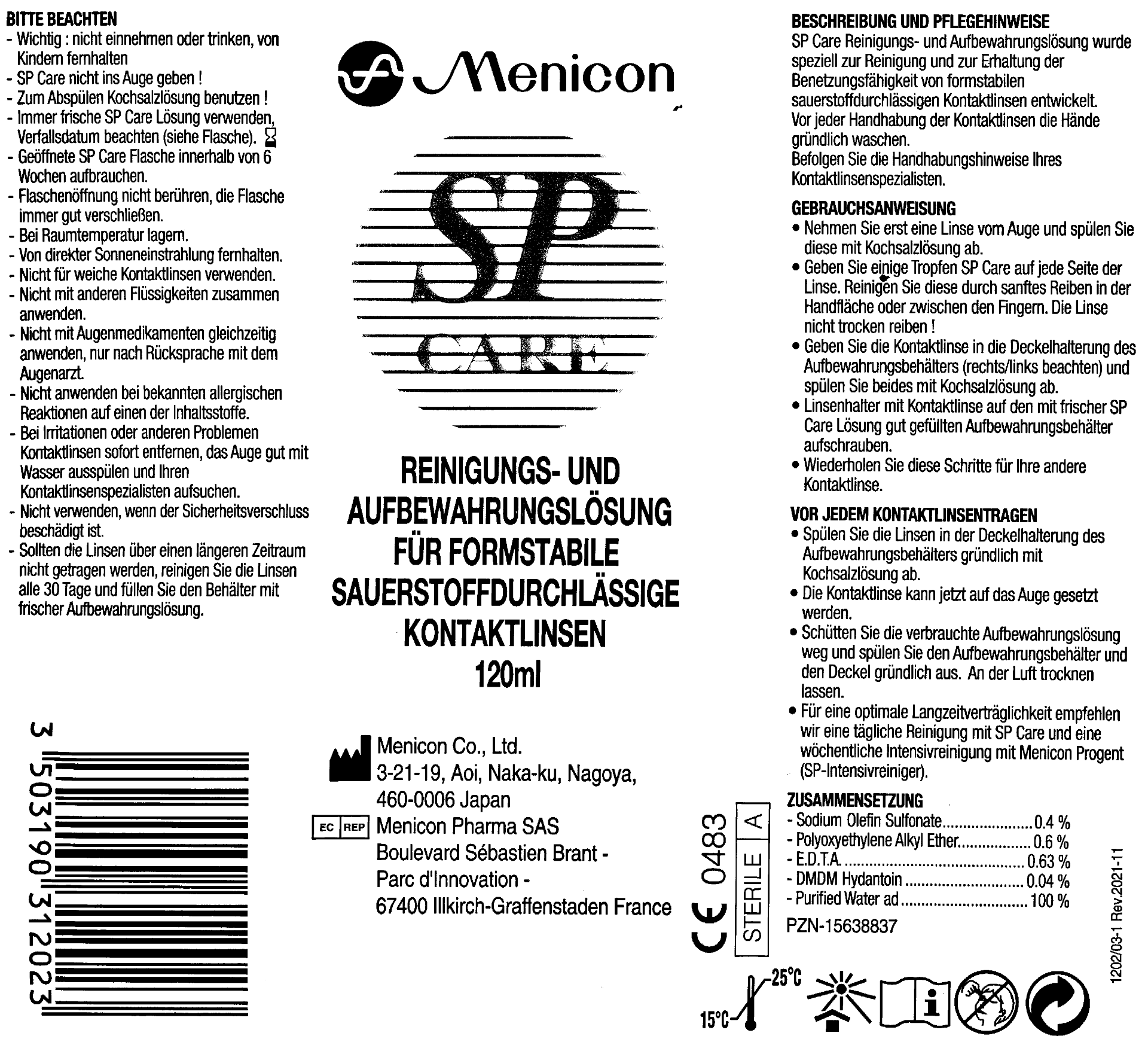Top Optik Pfeil GmbH Mainz | Menicon SP CARE Reinigungs- und ...